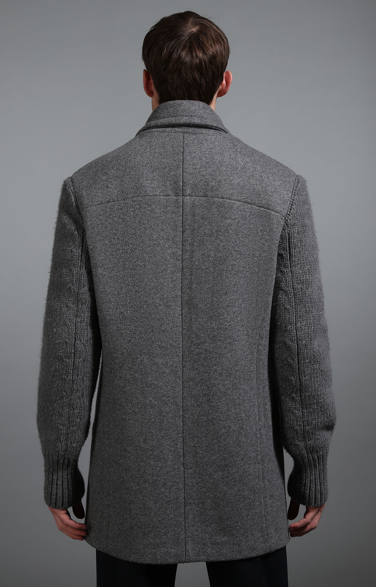 Grey Men's grey double breasted coat | Bikkembergs