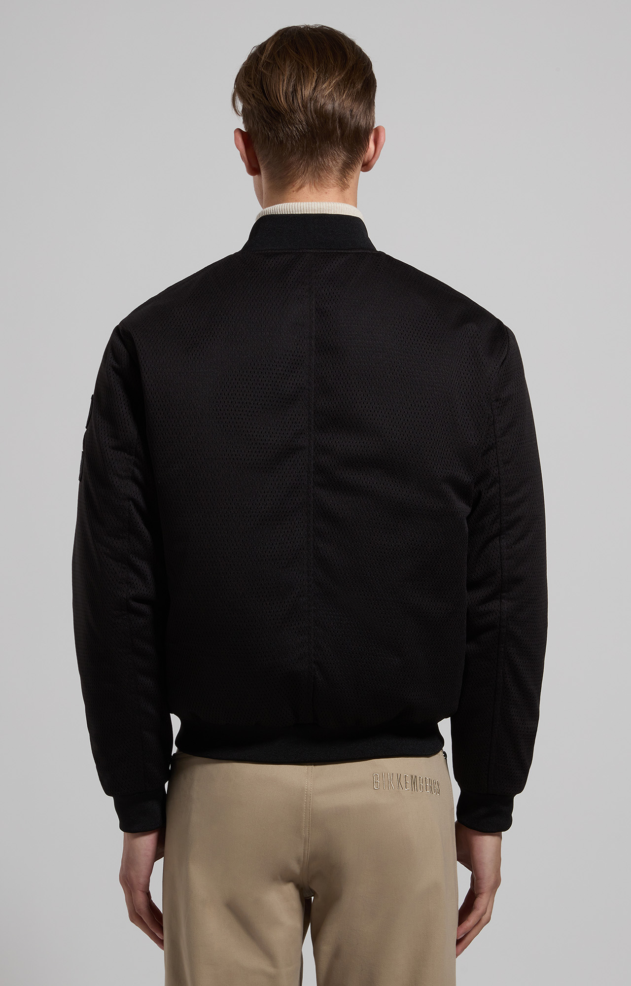 Mesh bomber jacket for men - BLACK | Bikkembergs
