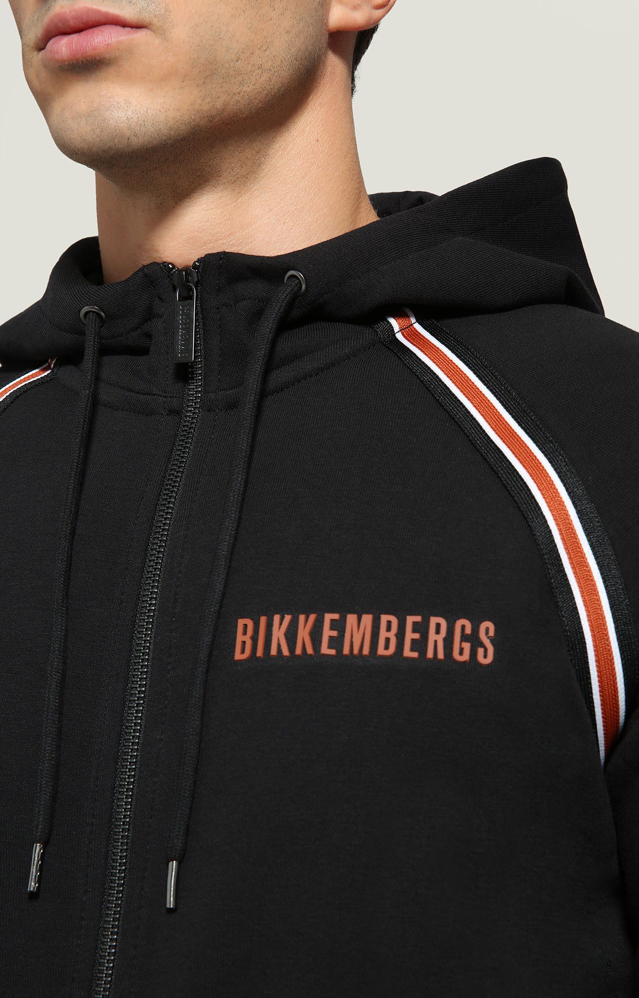 Bikkembergs men's sweatshirt with applique bands | BLACK | Bikkembergs
