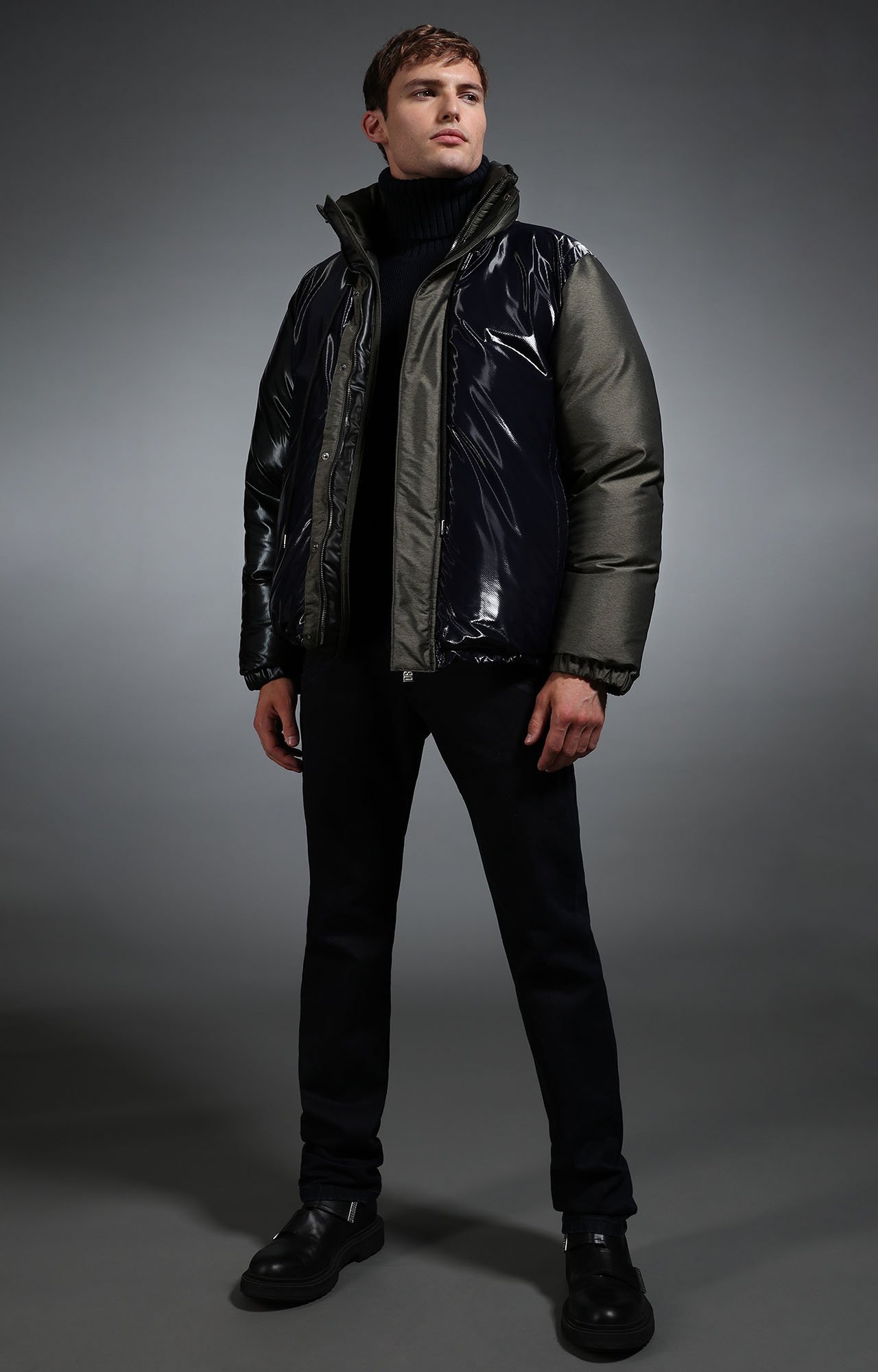 Green Men's shiny padded jacket | Bikkembergs