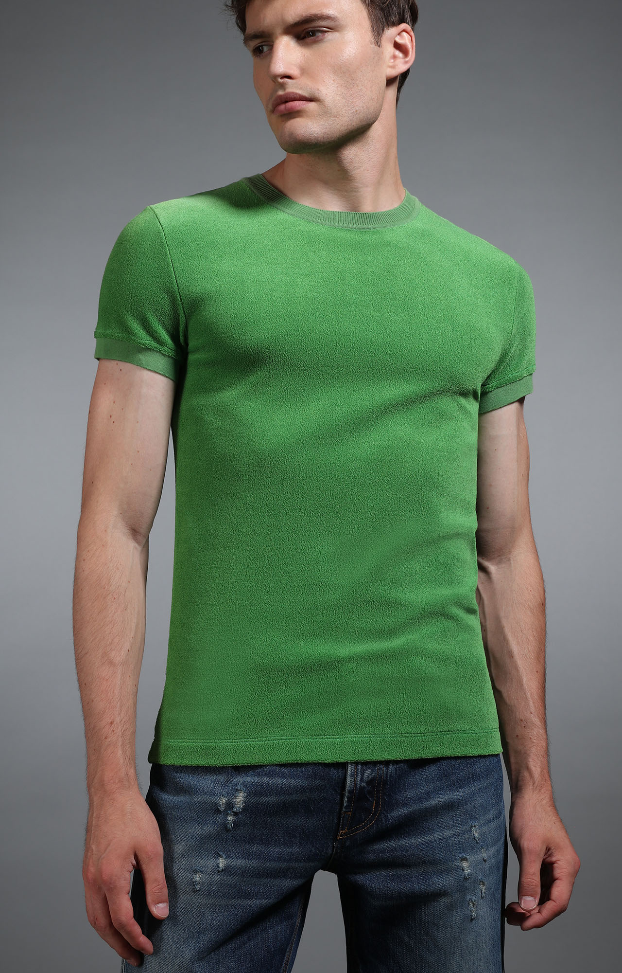 T-shirt da uomo verde in jersey | Bikkembergs