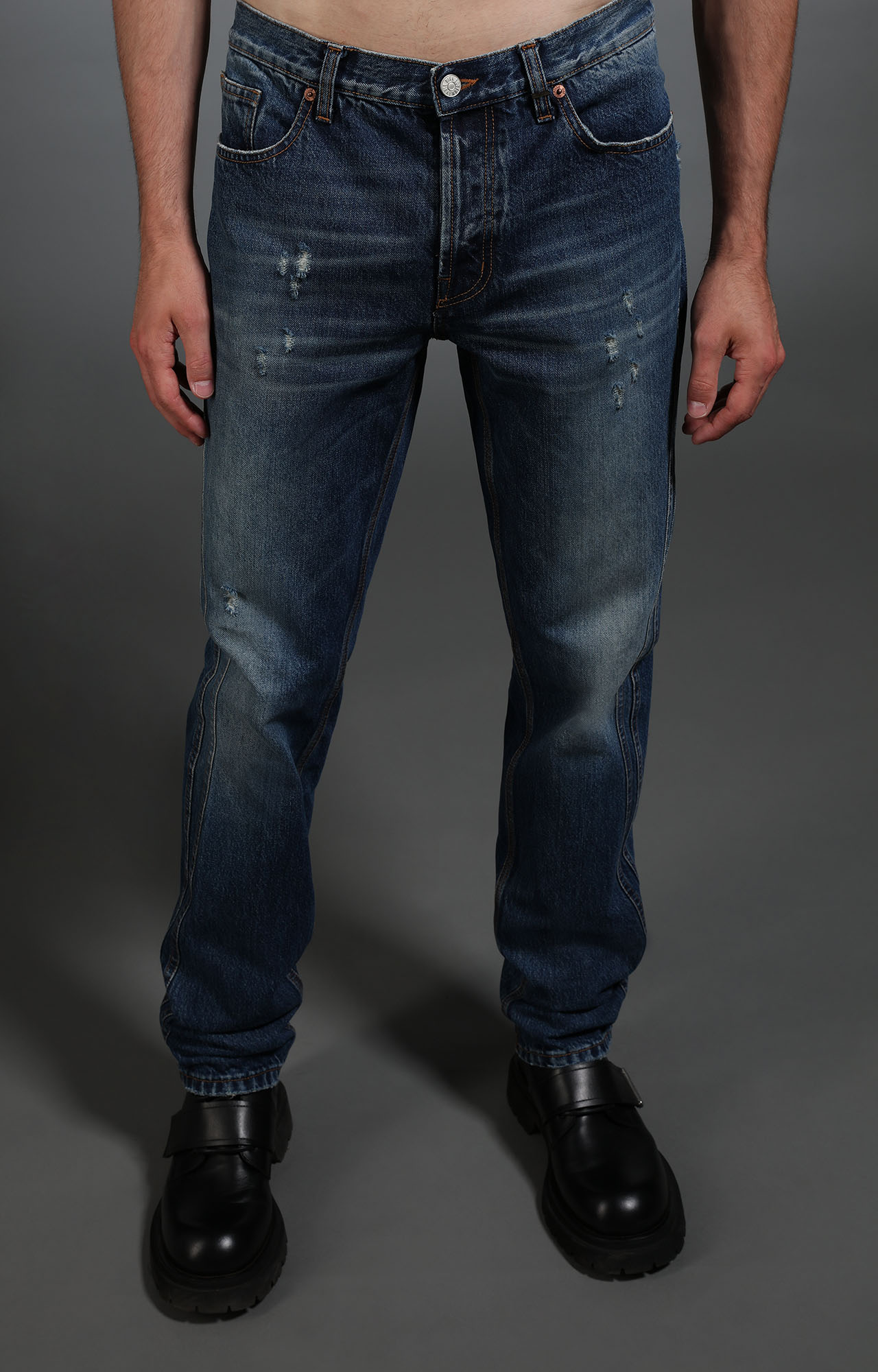 Blue Men's washed indigo jeans | Bikkembergs