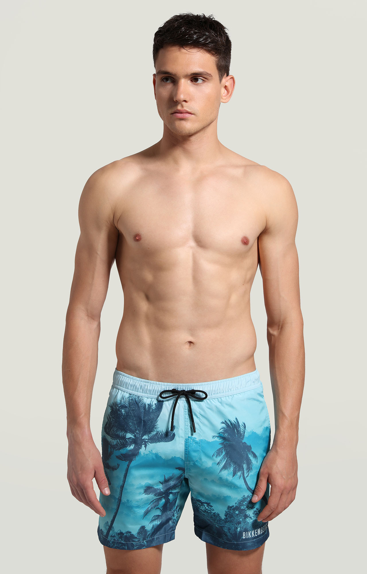 Blue Men's print swim shorts | Bikkembergs