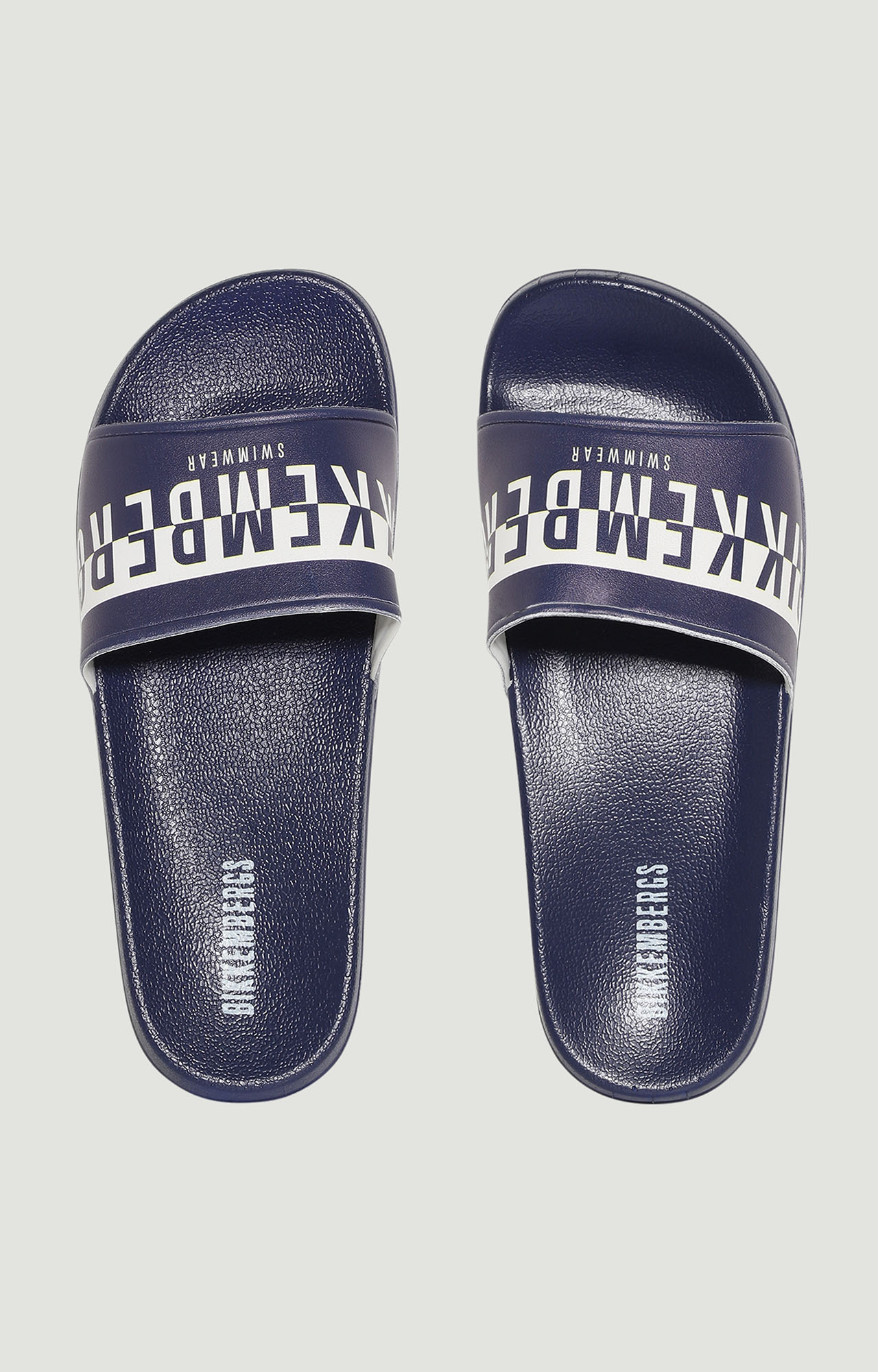 Blue Men's Pool Sliders with Double Tape | Bikkembergs